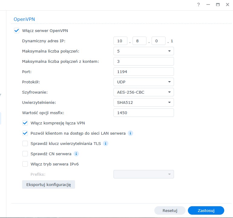 VECTRA Technicolor cga4236tch1+ OPENVPN na Synology,