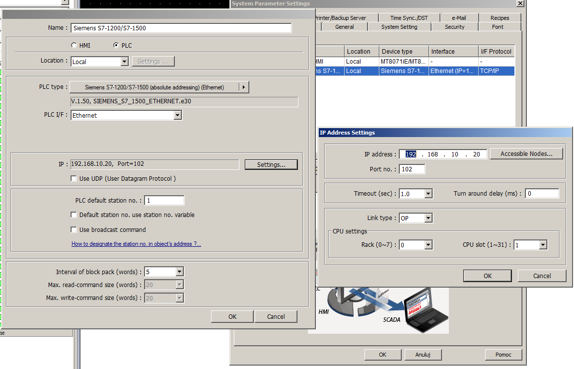 S7-1200 oraz Weintek MT8071ie - Symulacja - brak komunikacji S7-1200 ...