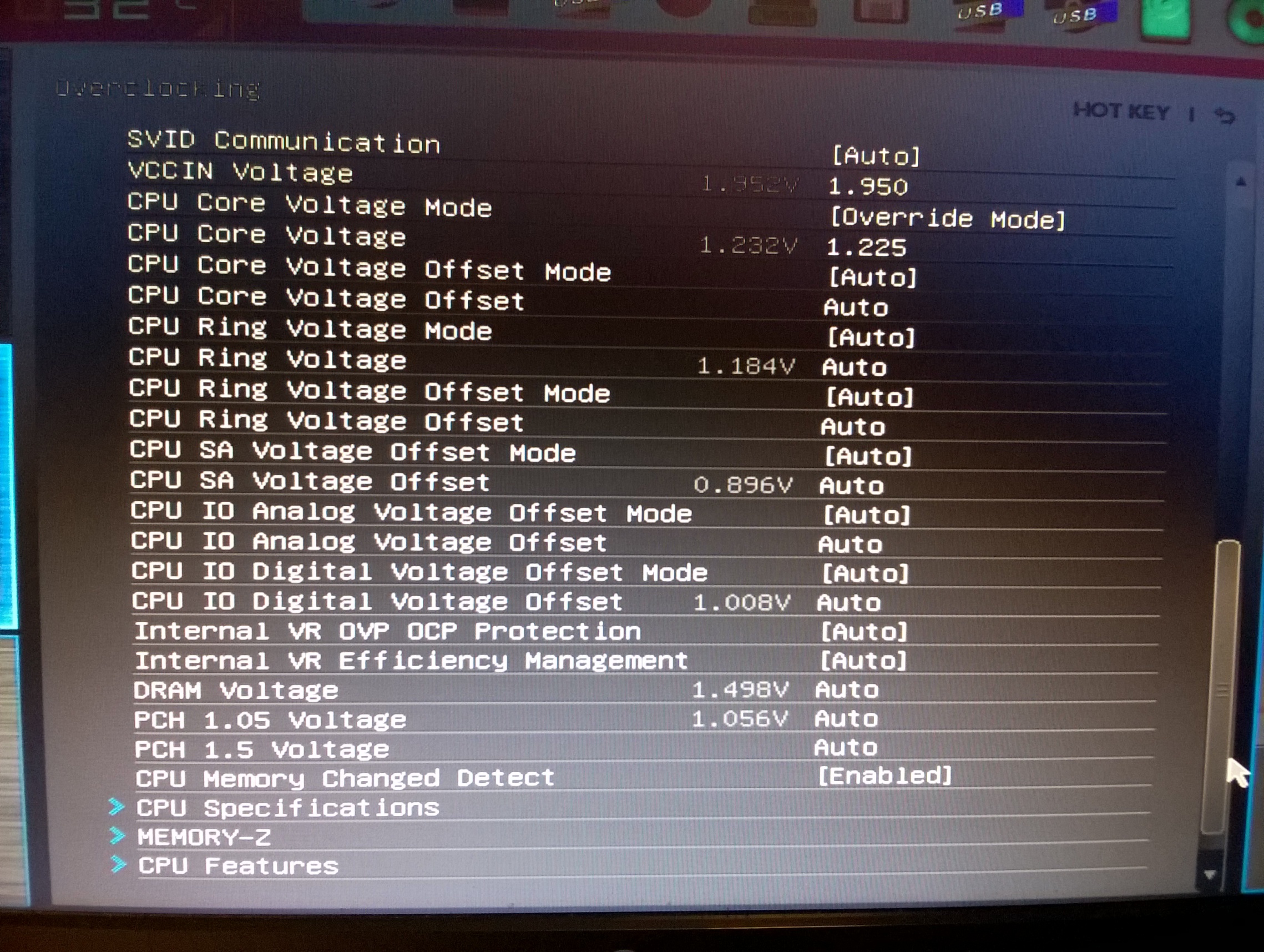i5 4670k - "The previous overclock settings have failed..."