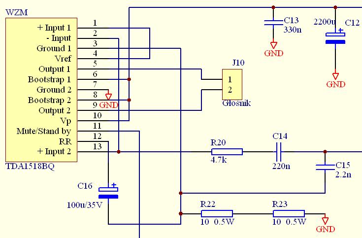 Układ ze wzmacniaczem TDA1518BQ - do czego to służy