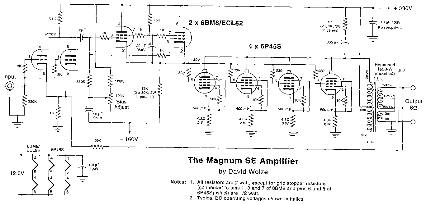 Schemat wzmacniacza audio na lampach 6P45S – czy ktoś budował taki układ?