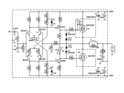 Jak ustawić prąd spoczynkowy dla wzmacniacza na 2SJ162 i 2SK1058?