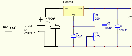 Zasilacz z LM1084 - zwarcie pinów In i Out po kilku minutach pracy