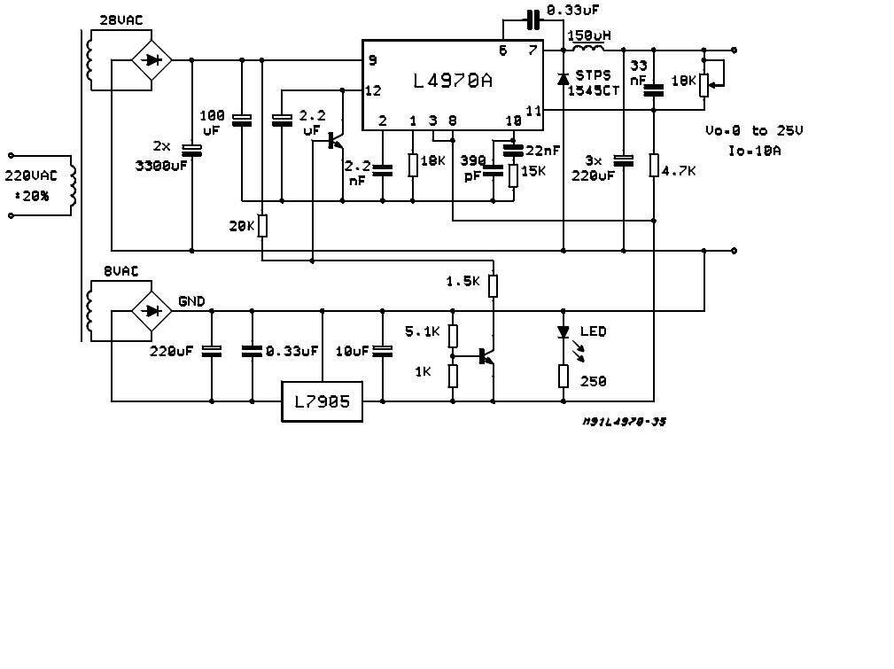 Jak dodać zewnętrzne ograniczenie prądowe do zasilacza z układem L4970A?