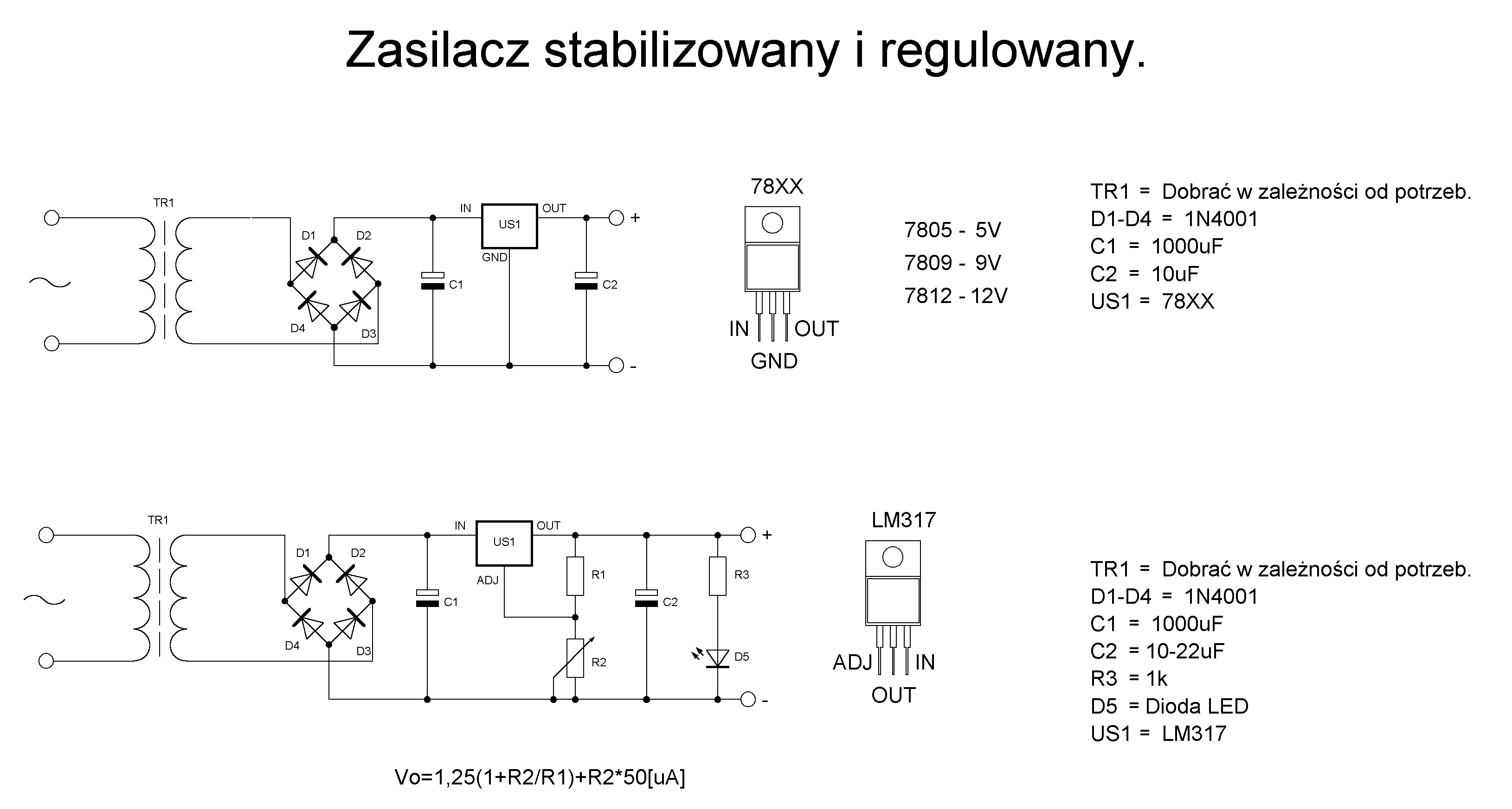 Jak zaprojektować zasilacz o stabilizacji ciągłej 12V dla początkującego?